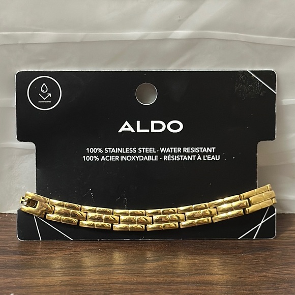 Aldo | Jewelry | Aldo Goldtone Stainless Steel Bracelet | Poshmark